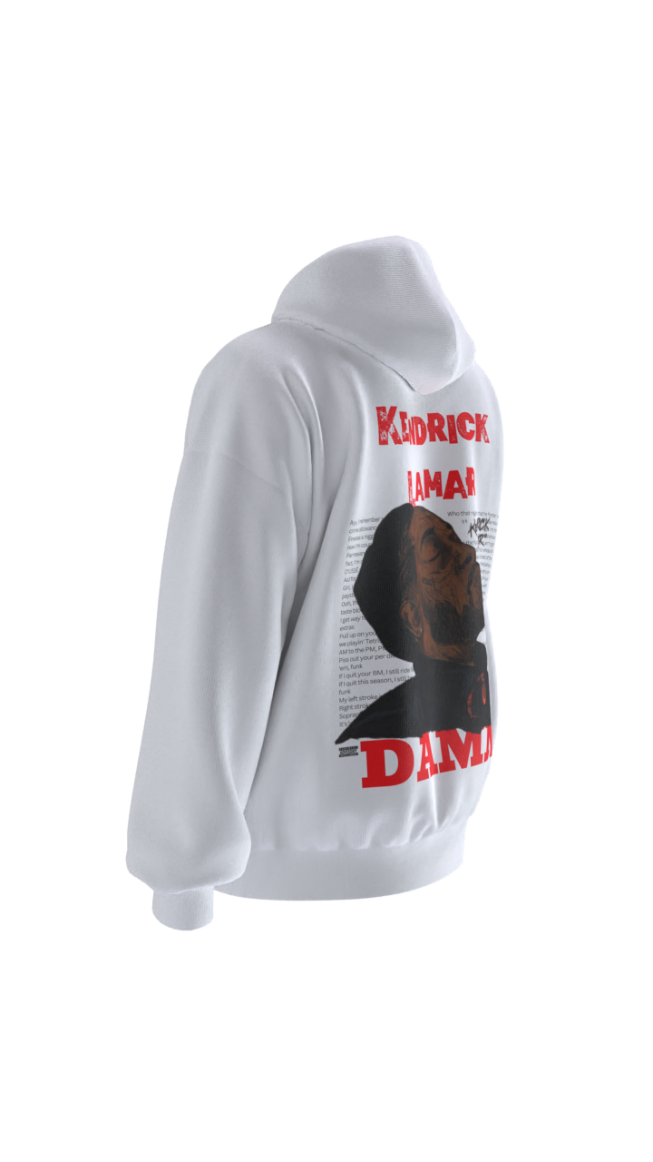 kendrick lamar Damn Oversized Hoodie - White – OneCloth